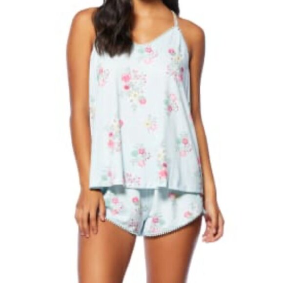 Flora Nikrooz | Intimates & Sleepwear | Blue Floral Shorts Pajama Set ...